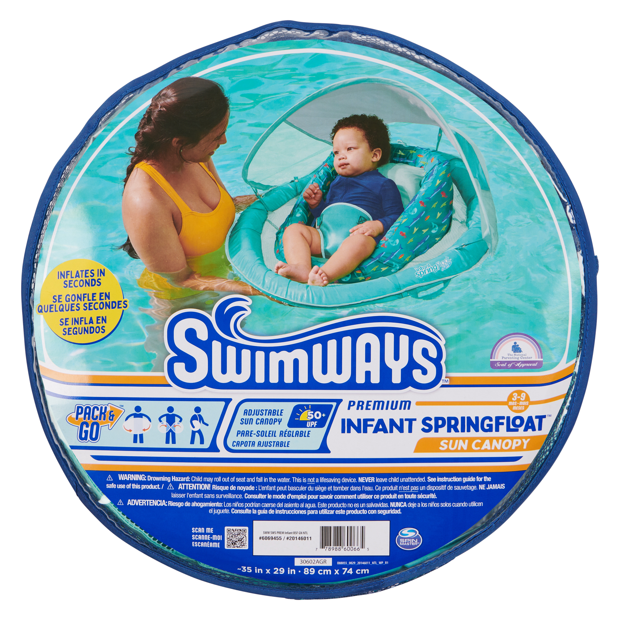 Swimways Premium Infant Spring Float with Sun Canopy Spin Master