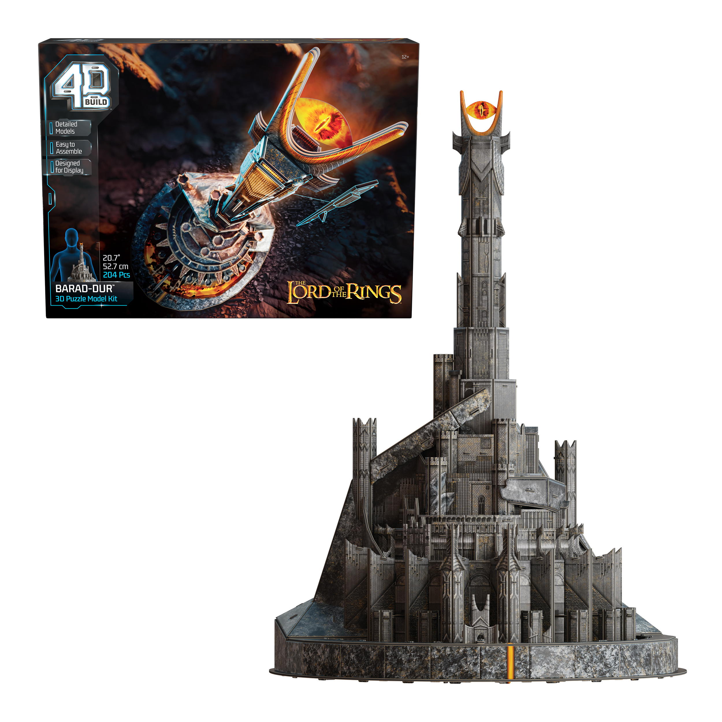 4D Build Lord of the Rings Barad Dur Eye of Sauron 3D Model Kit 204 Pcs Desk Decor Adult Puzzles for LOTR Fans 3D Puzzles for Adults Teens 12 Spin Master