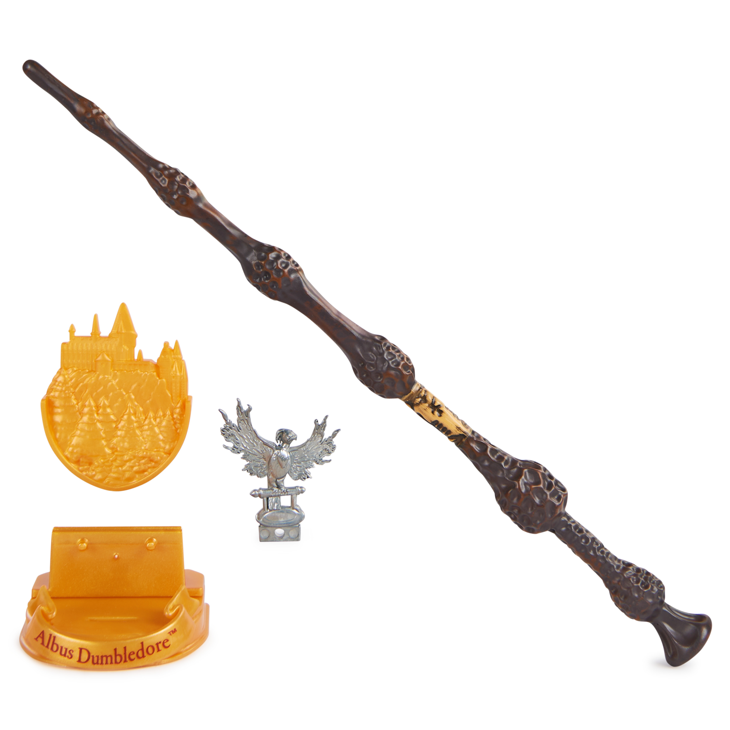 Wizarding World Harry Potter 12 inch Magical Collector Albus Dumbledore Wand with Stand Die cast Icon Magical Creatures Series Spin Master
