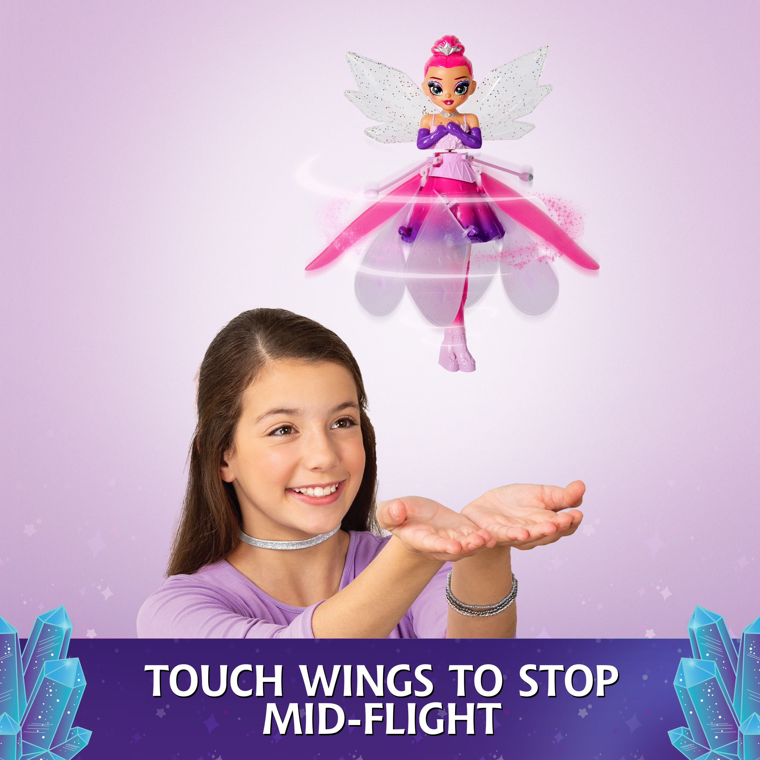 Crystal Flyers, Magical Flying Doll with Crystal Wings, Interactive ...