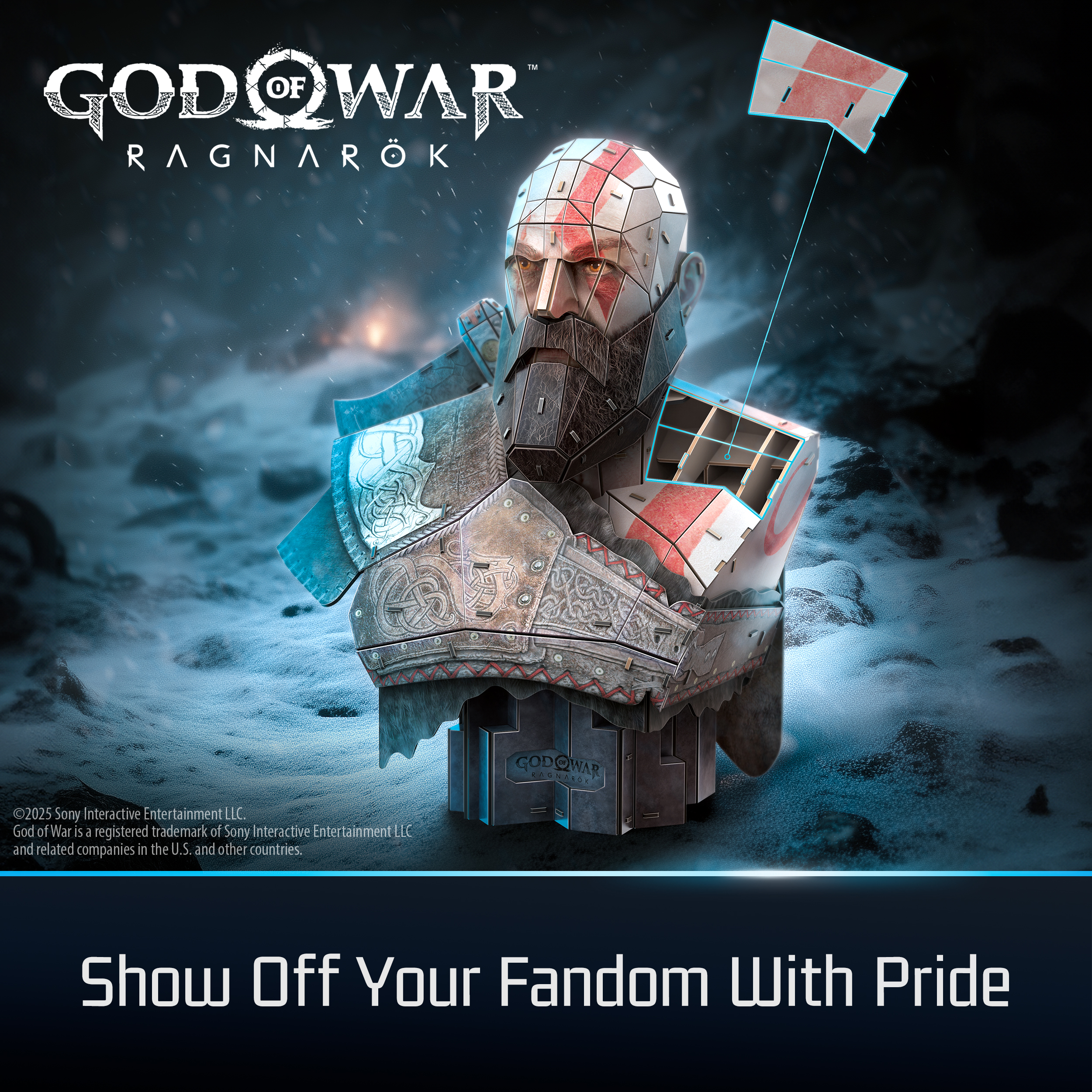 4D Build, God of War Kratos 3D Model Kit, PlayStation Game, Desk Décor ...