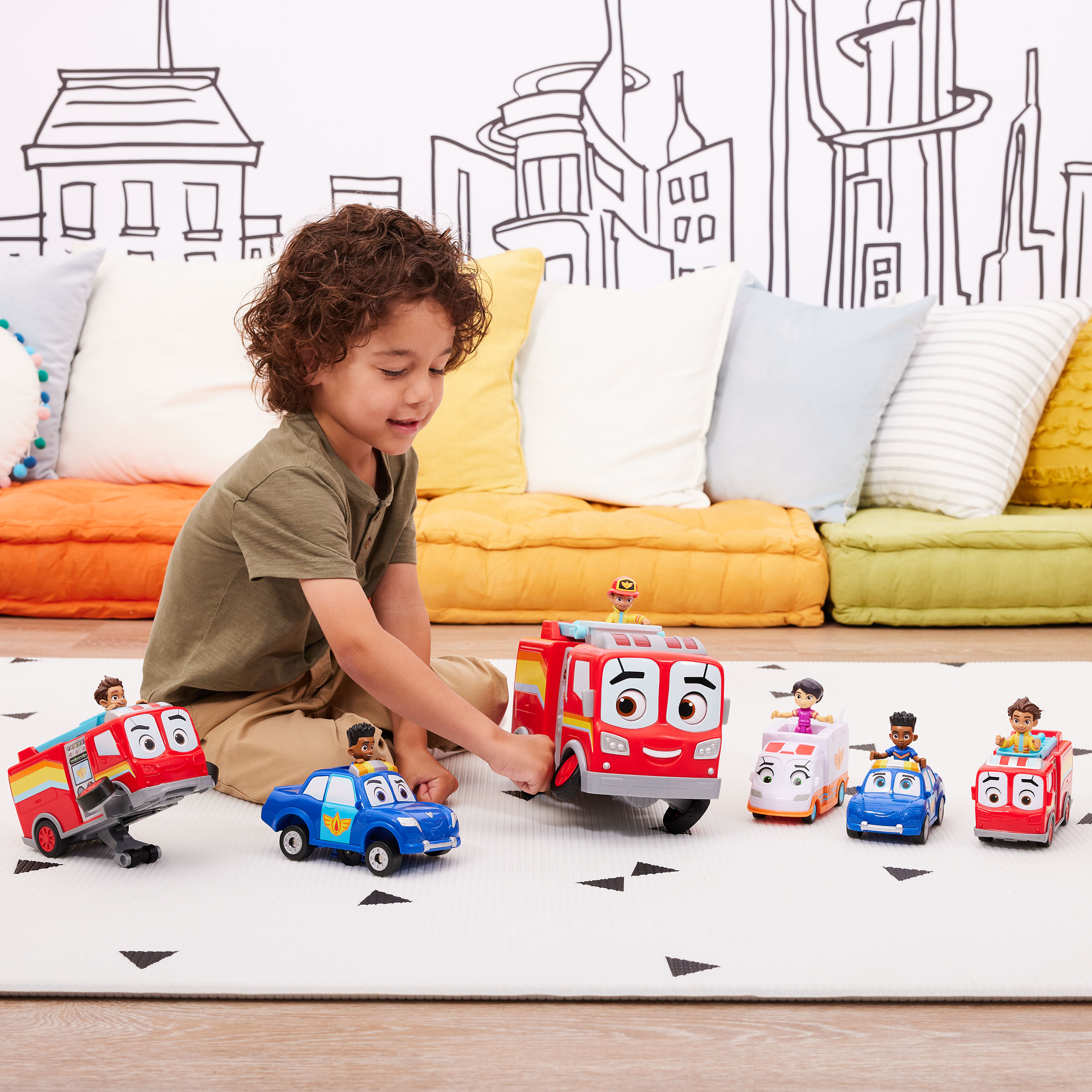 Disney Junior Firebuds, Jayden and Piston Toy Car with Pull Back ...