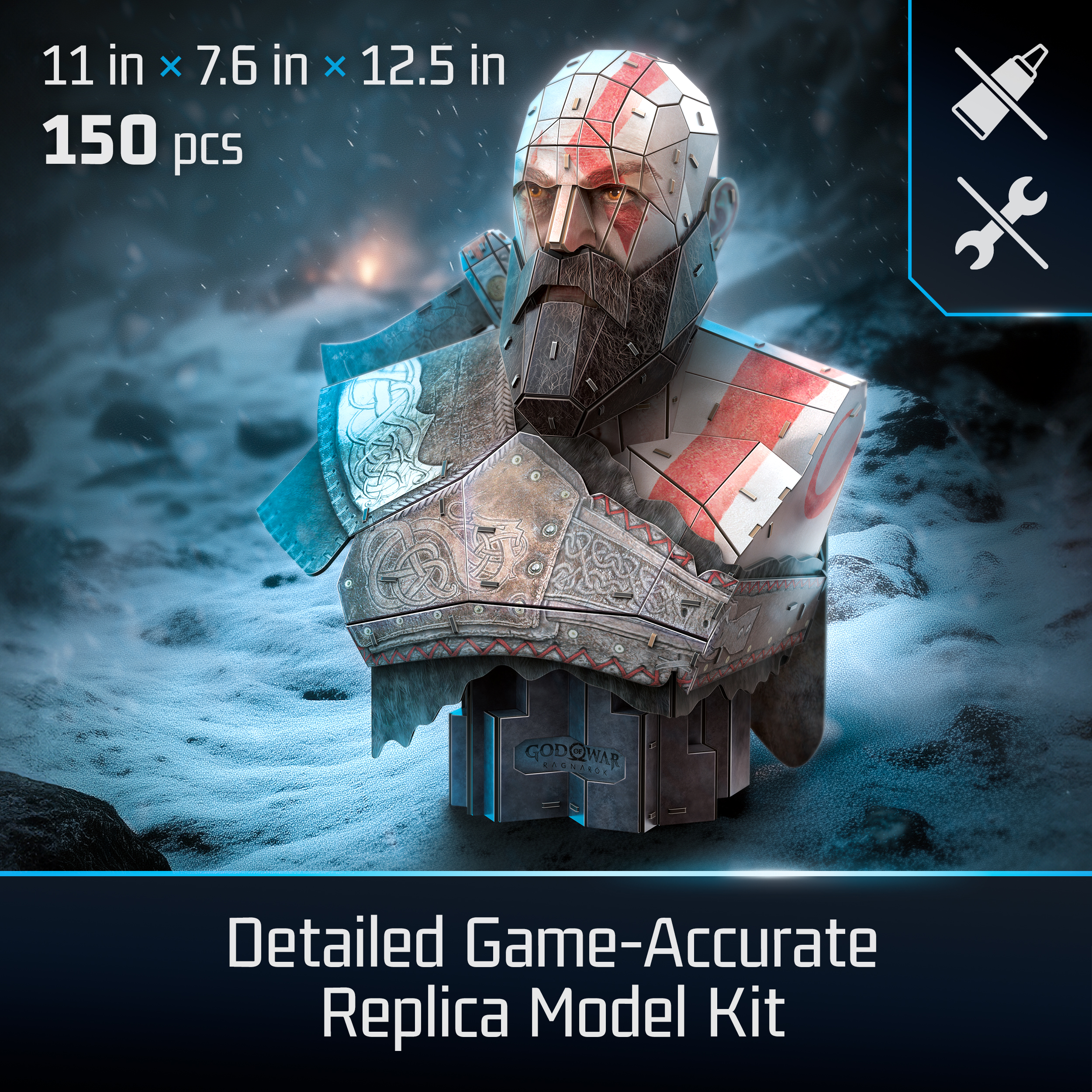 4D Build, God of War Kratos 3D Model Kit, PlayStation Game, Desk Décor ...