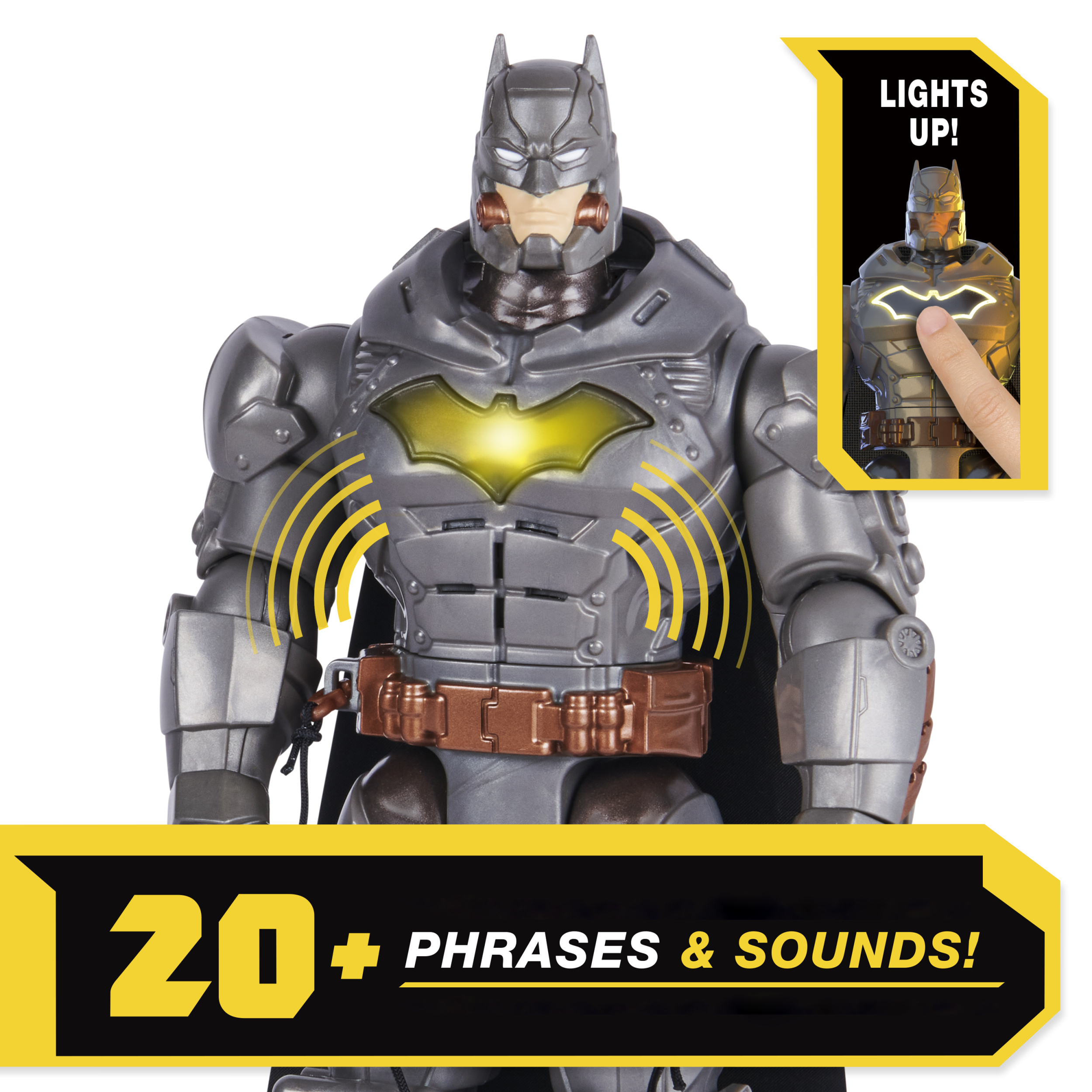 DC Comics Battle Strike Batman 12 inch Action Figure 20 Phrases and Sounds Collectible Kids Toys for Boys and Girls Ages 3 and Up Spin Master