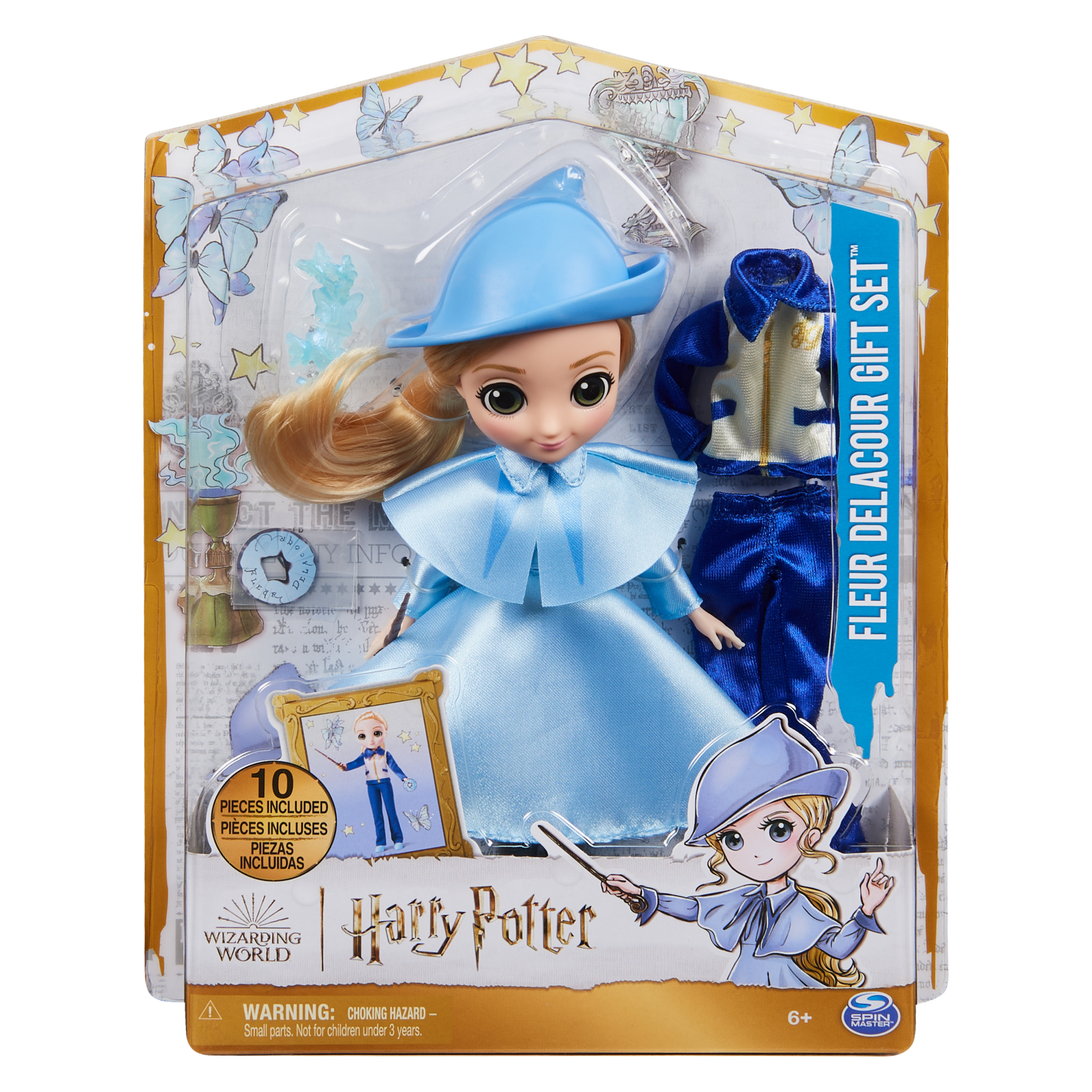 Wizarding World Harry Potter 8 inch Fleur Delacour 10 piece Doll Gift Set with 2 Outfits and 8 Doll Accessories Kids Toys for Ages 6 and up Spin Master