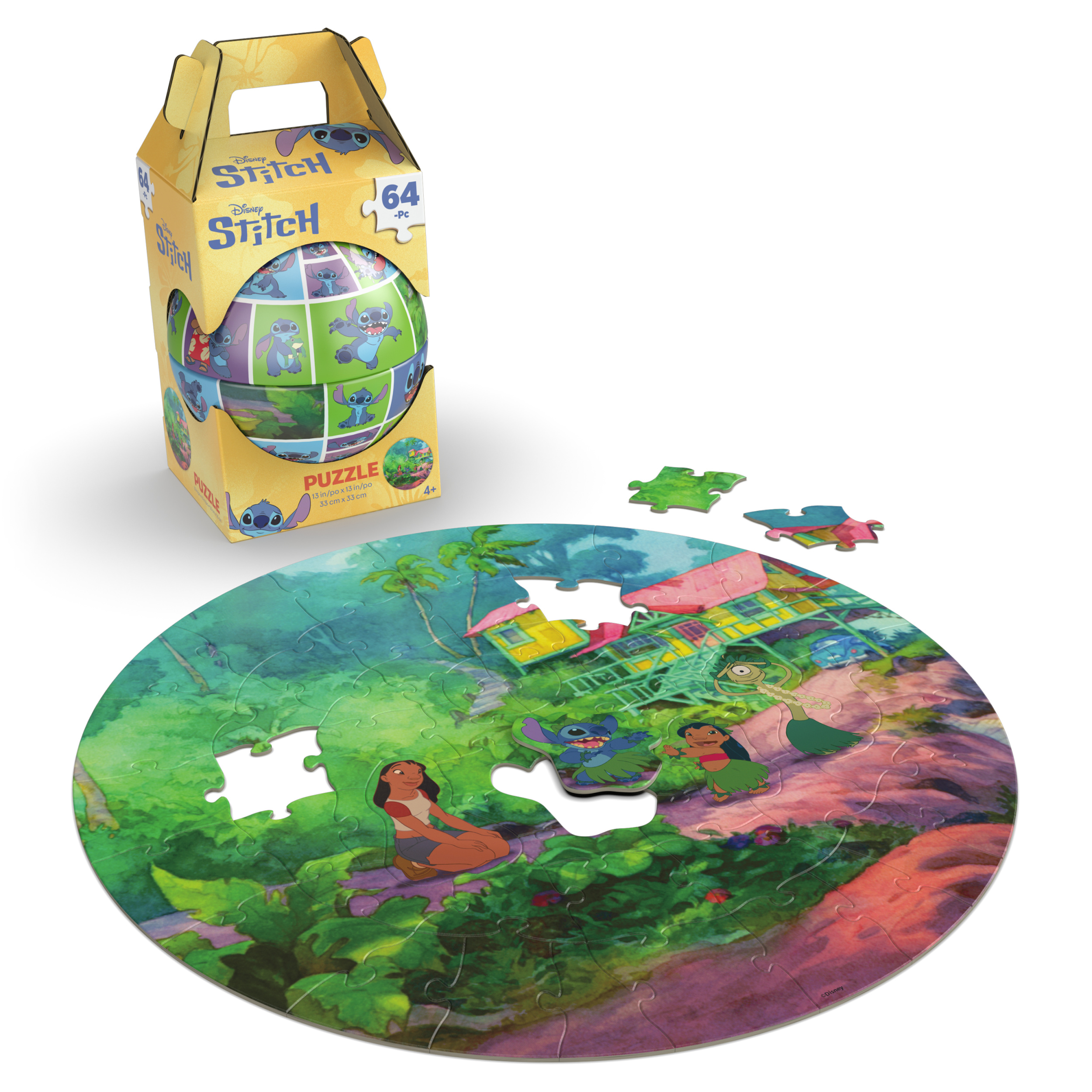 Spin Master Games, Lilo and Stitch, 64-Piece Puzzle Sphere, Round ...