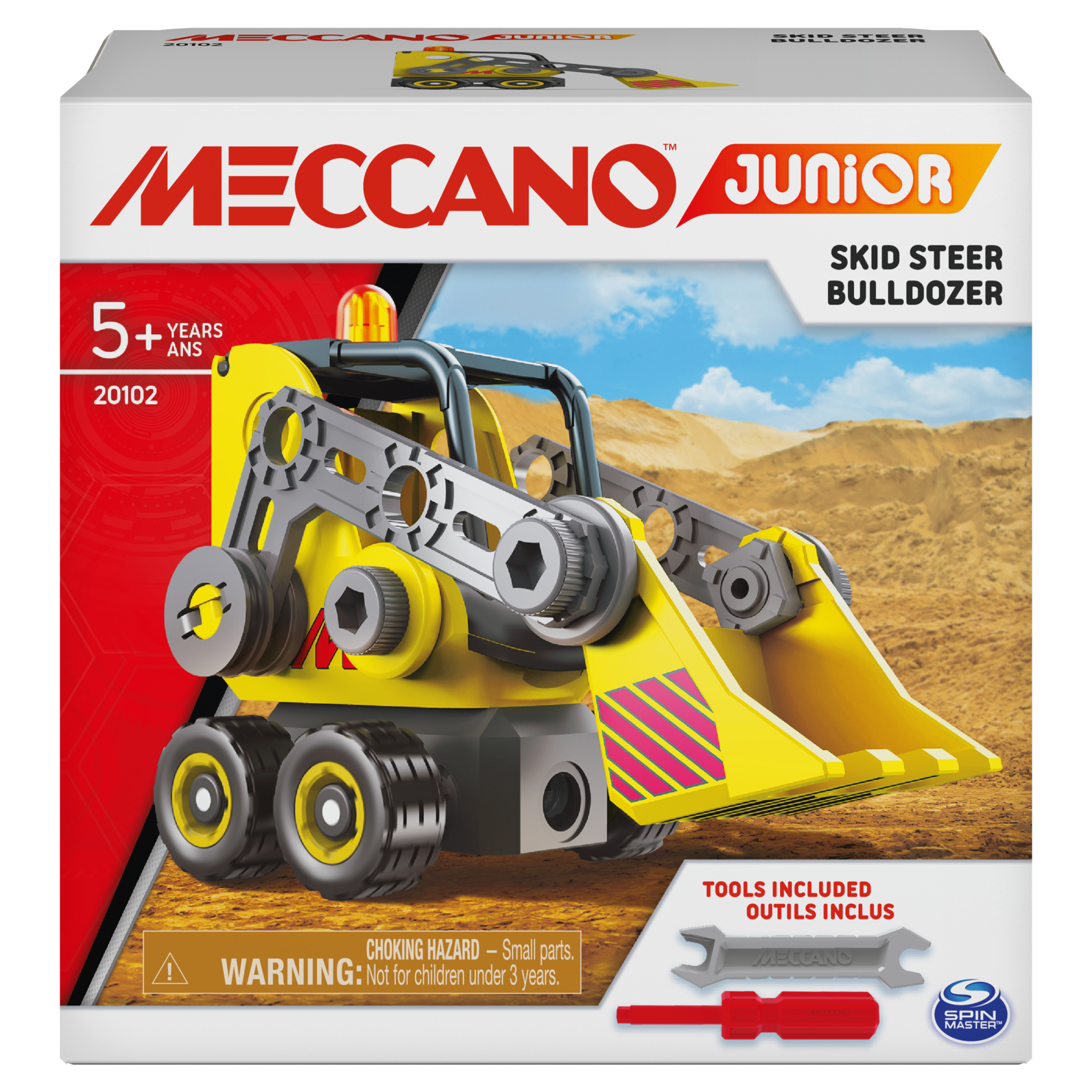Meccano Junior Skid Steer STEAM Model Building Kit for Kids Aged 5 and Up Spin Master