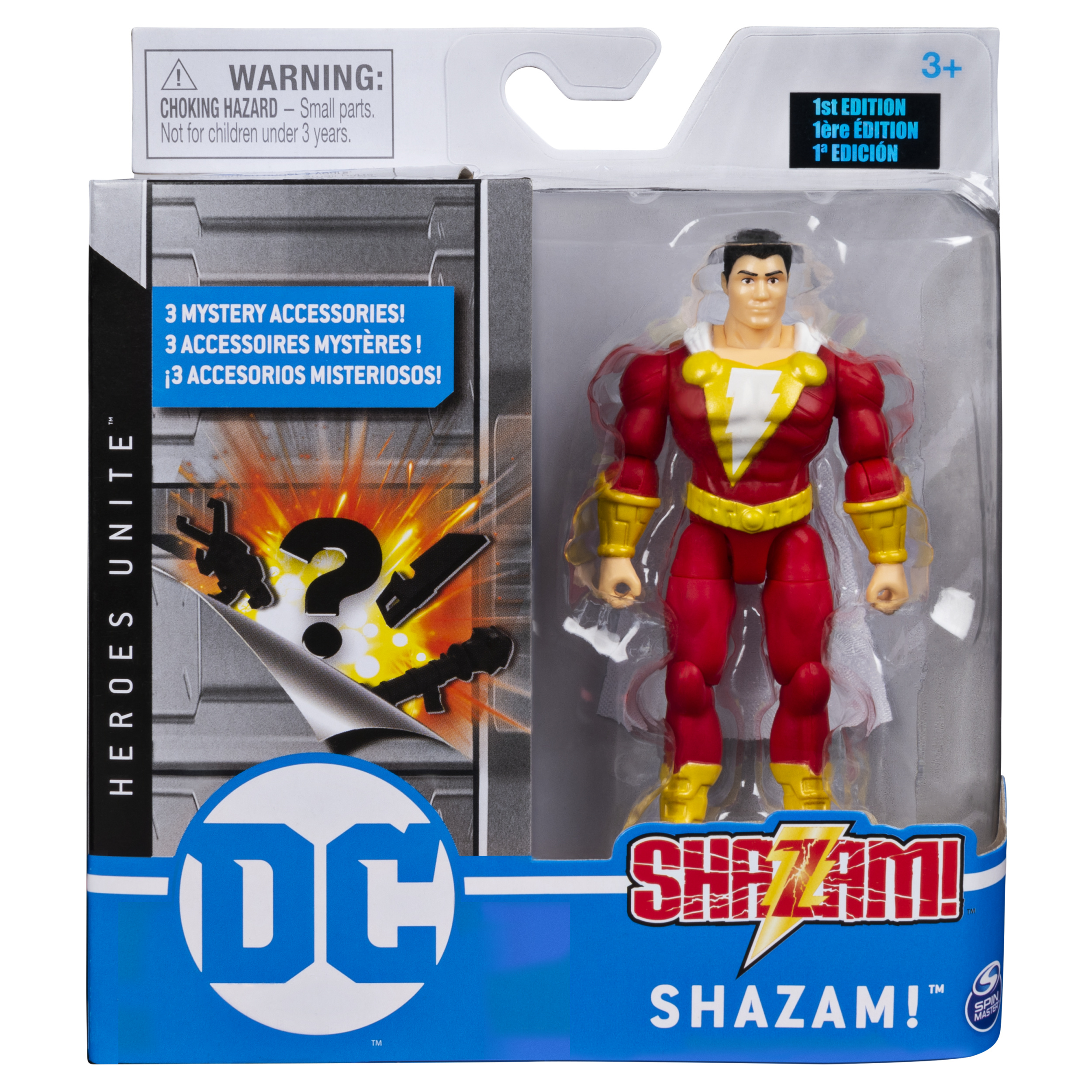 DC Comics, 4-Inch SHAZAM! Action Figure with 3 Mystery DC Comics, 4-Inch SHAZAM! Action Figure with 3 Mystery