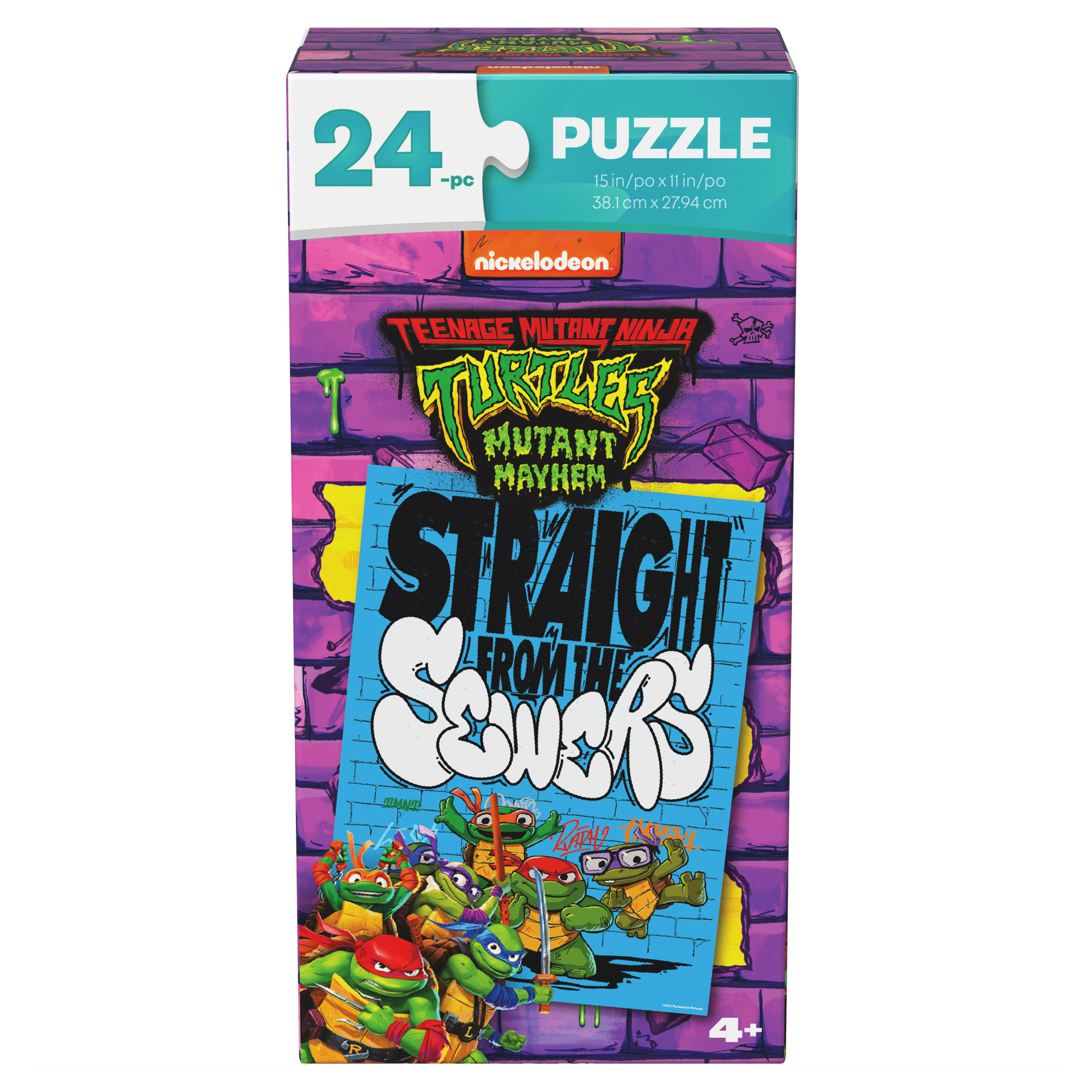 Teenage Mutant Ninja Turtles 24 Piece Jigsaw Puzzle Ninja Turtles Toys for Toy Box TMNT Kids Puzzles Cool Stuff Boy Toys for Kids Ages 4 and up Spin Master