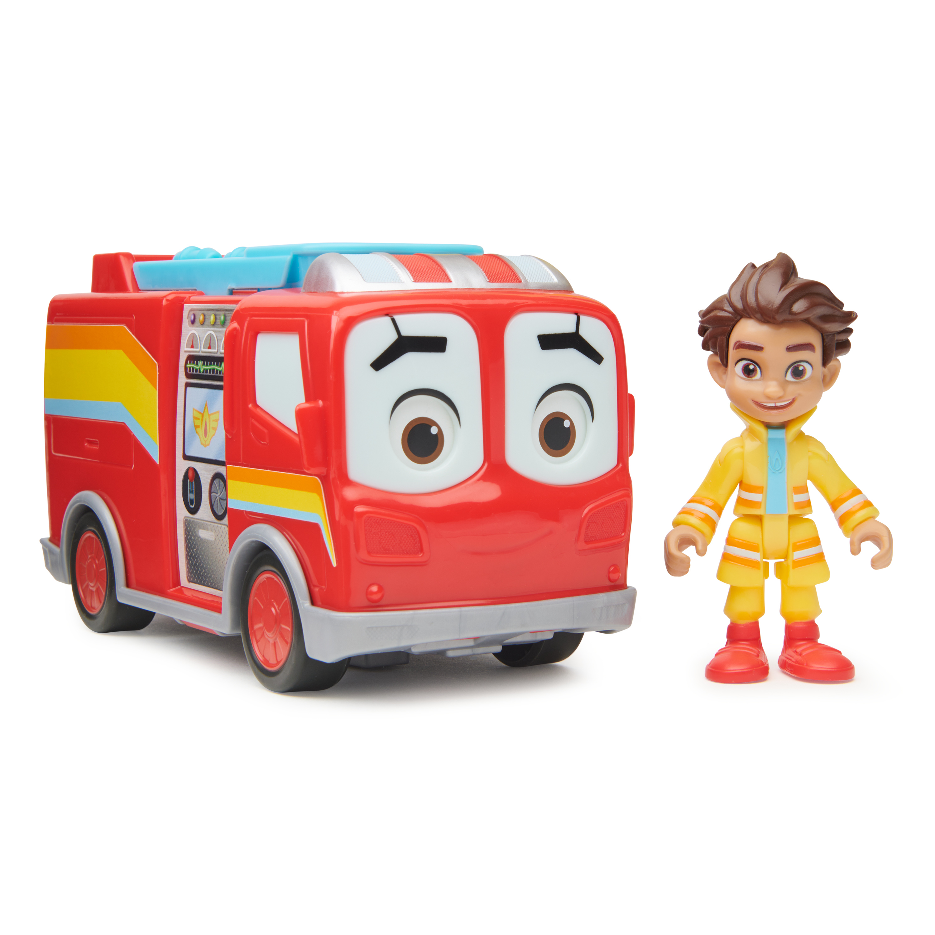 Disney Junior Firebuds Bo and Flash Action Figure and Fire Truck Vehicle with Interactive Eye Movement Kids Toys for Boys and Girls Ages 3 and up Spin Master